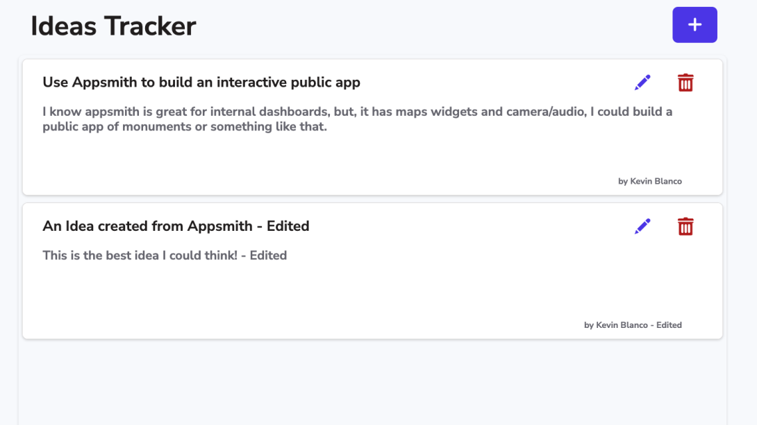 Ideas Tracker With Appwrite Appsmith Appsmith Community Portal